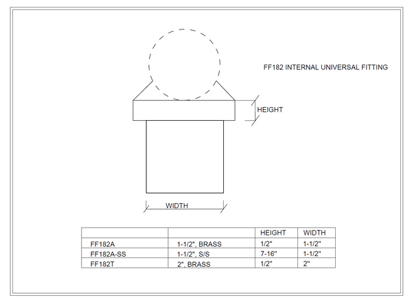 Internal Universal Flush Fitting 1.5" - All finishes