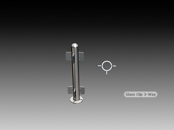 Partition Posts with Glass Clips - 1.5" OD tubing