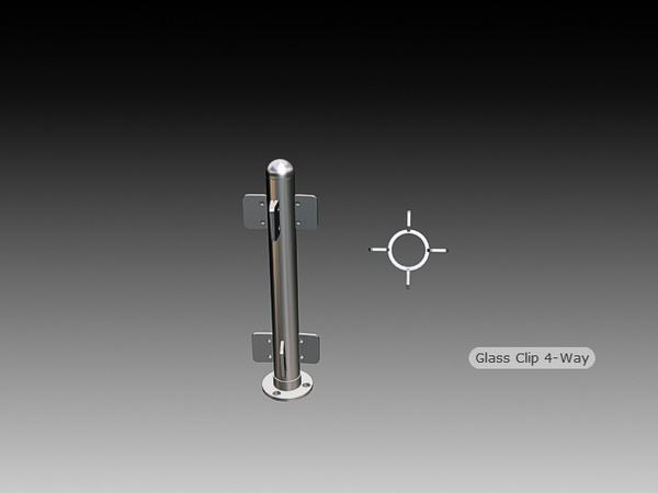 Partition Posts with Glass Clips - 2.0" OD tubing